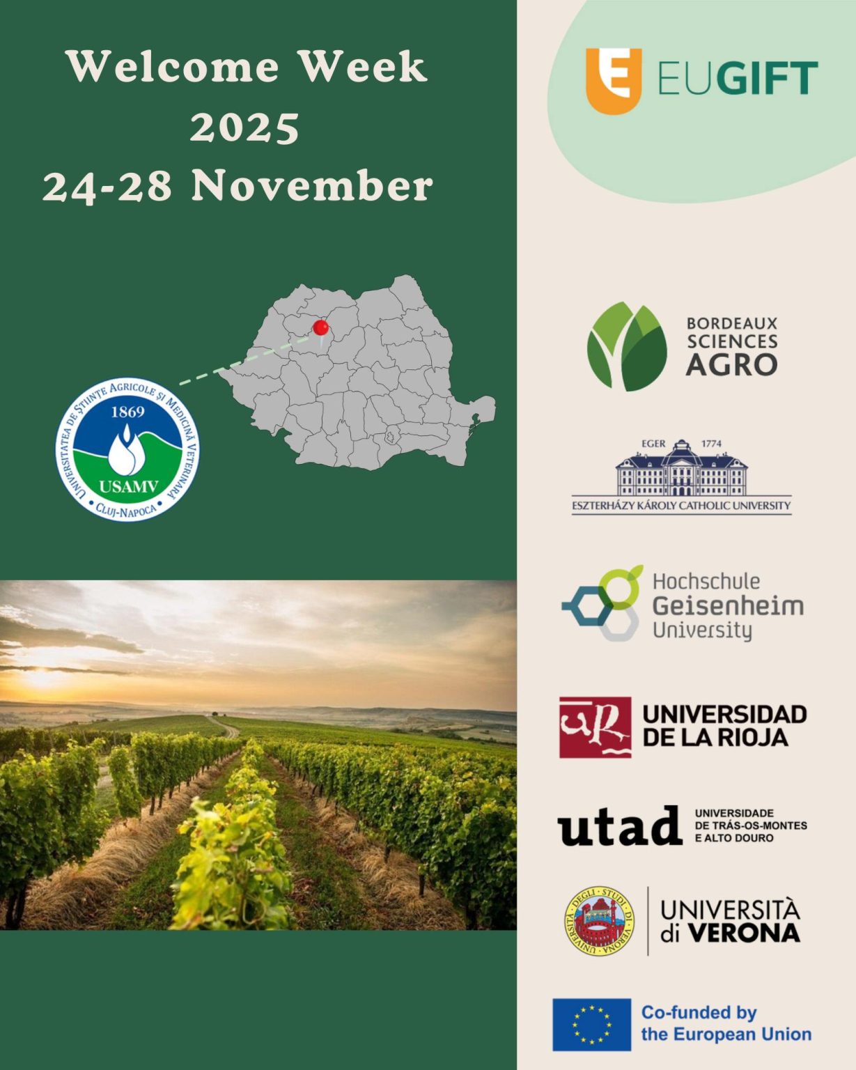 Welcome Week, între 24-28 noiembrie 2025, la USAMV Cluj-Napoca, în ...
